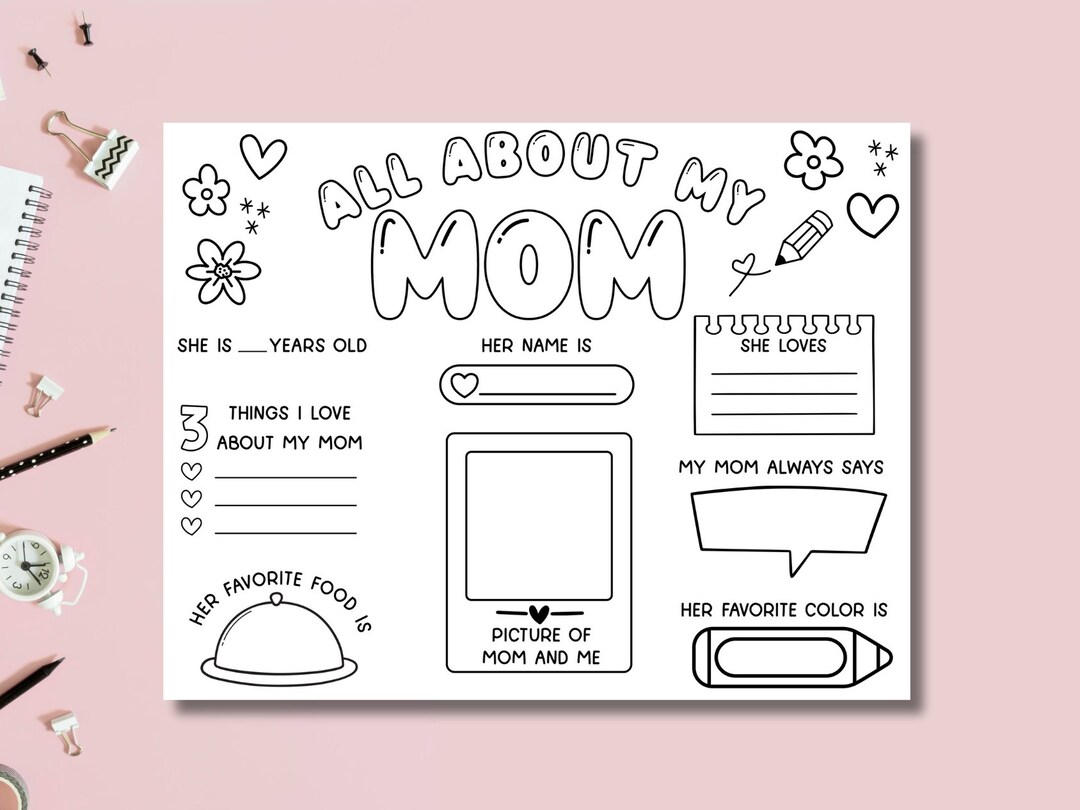All About My Mom, Mother's Day Interview, Mother's Day Printable ...