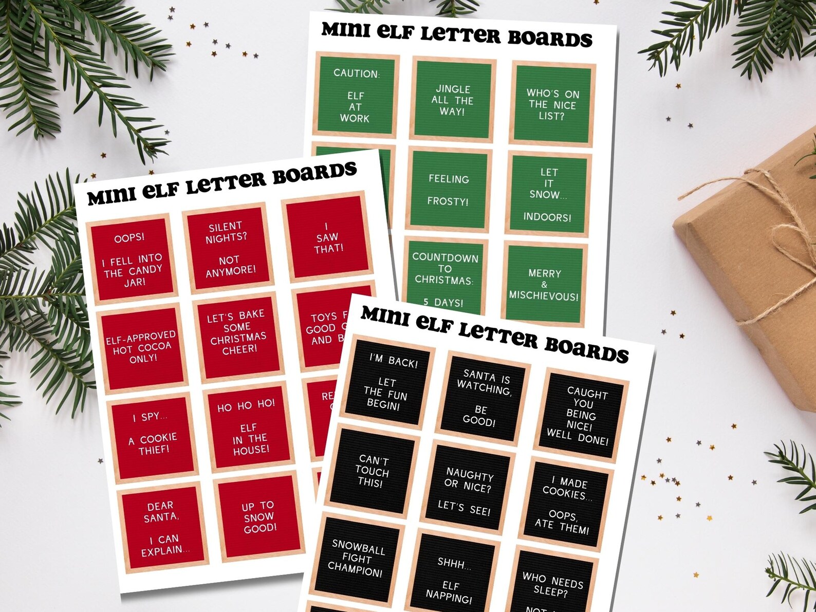 EDITABLE 36 Mini Elf Letter Boards Template Editable Letter Board Elf ...