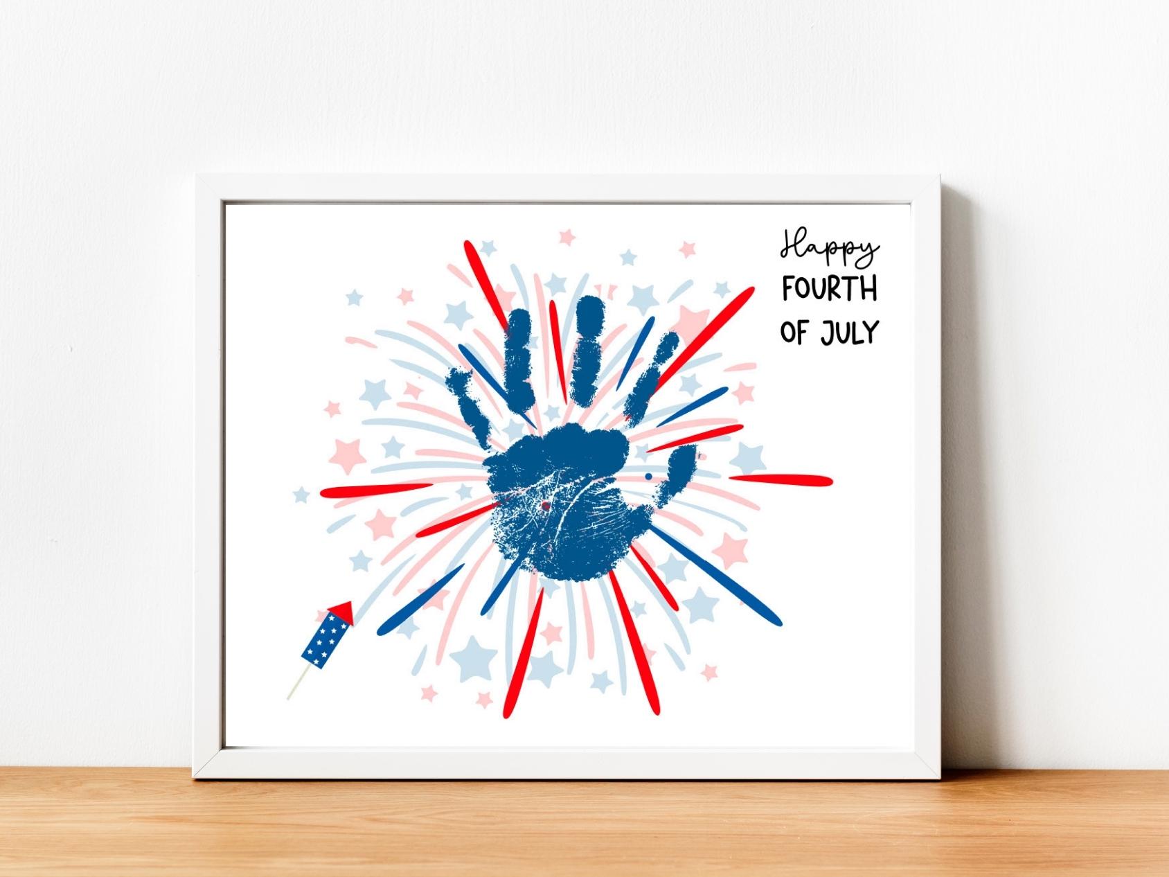 Fourth of July Handprint Printable Template, Independence Day Cute ...