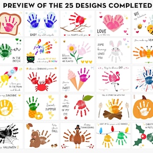 Holidays and Seasonal Handprint Art Bundle, Printable Handprint Memory ...
