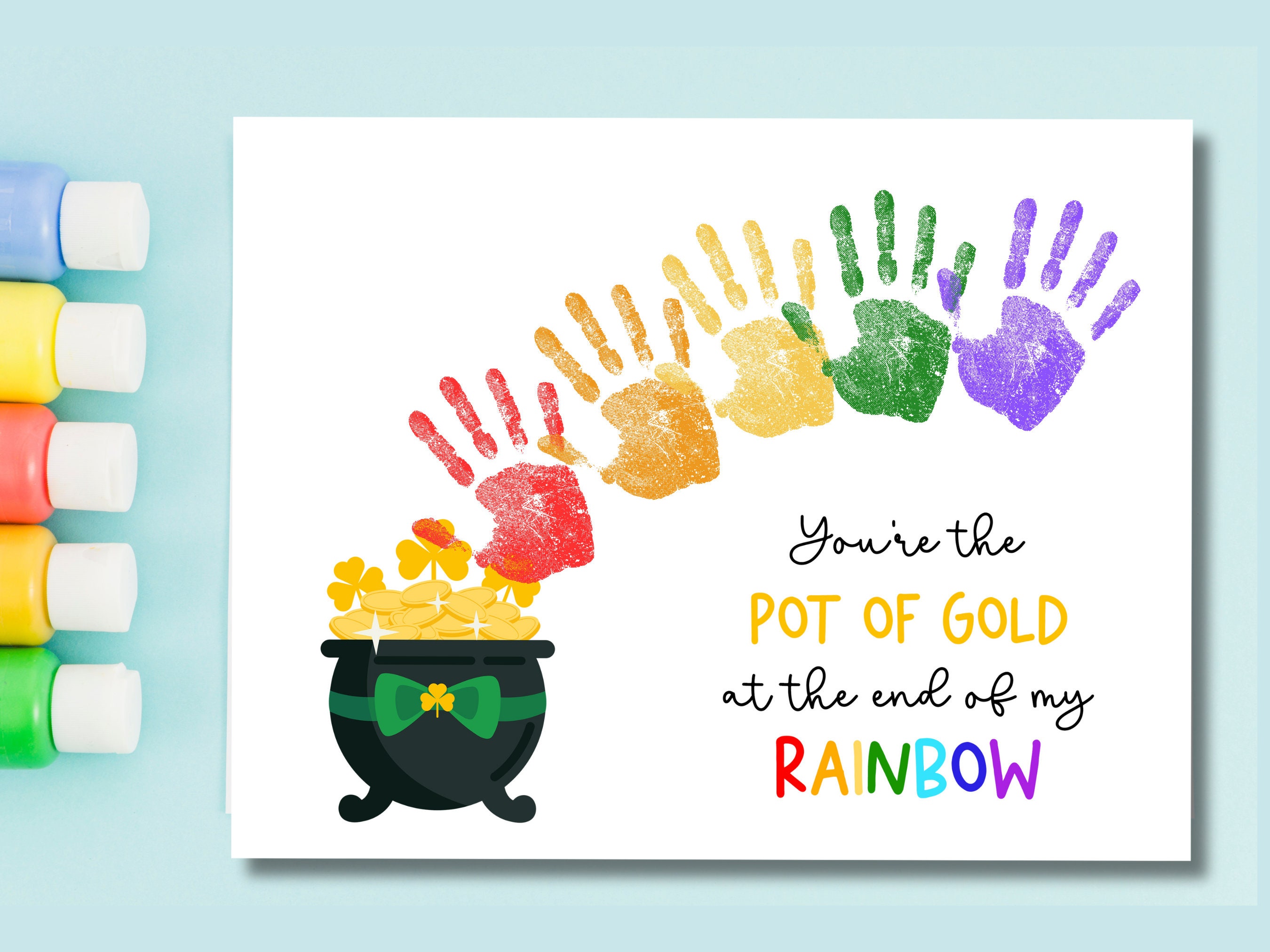 St. Patrick's Day Handprint Art, Pot of Gold at the End of the Rainbow ...