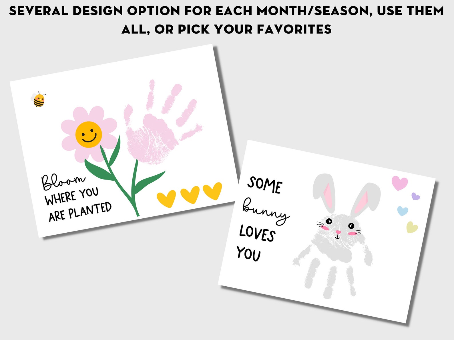 Holidays and Seasonal Handprint Art Bundle, Printable Handprint Memory ...