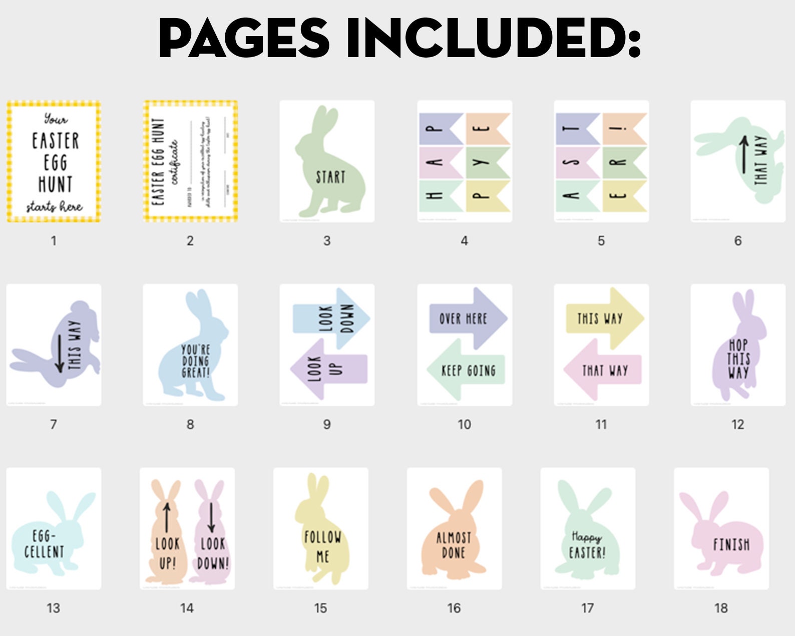 Printable Easter Egg Hunt Signs, Easter Decorations, Easter Egg Hunt ...