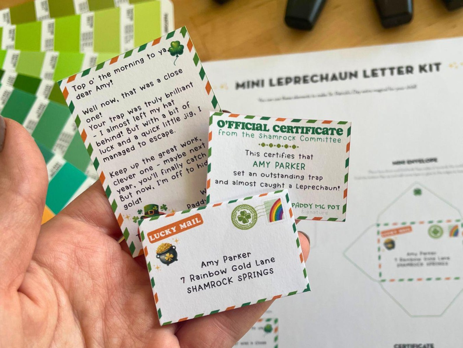 Editable Printable Mini Leprechaun Letter Envelope Certificate ...