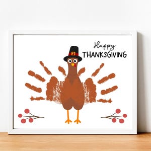 Thanksgiving Handprint Printable Template, Fall Handprint Art, Fall ...