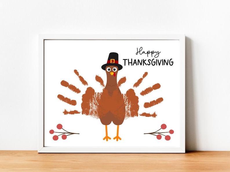 Thanksgiving Handprint Printable Template, Fall Handprint Art, Fall ...