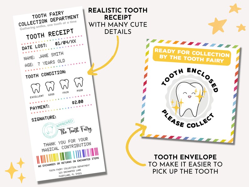 Editable Printable Mini Tooth Fairy Set With Customizable Letter From ...