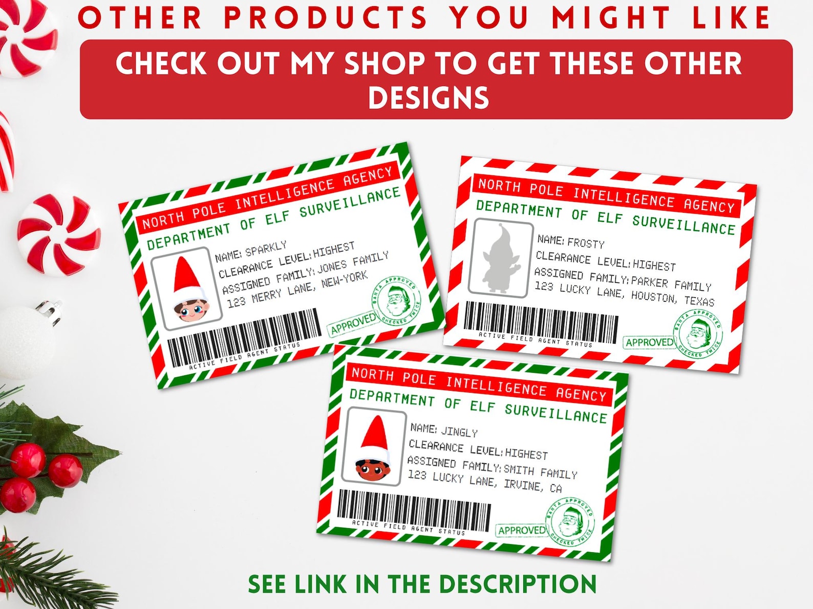 EDITABLE Elf ID Card Printable Brown Skin Elf ID Badge, Christmas Elf ...