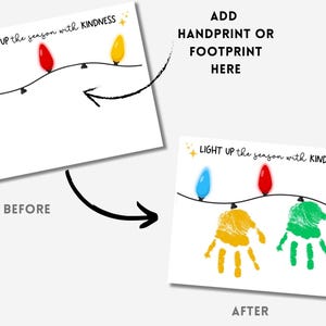 Christmas Lights Handprint Printable Template, Holidays Handprint Art ...