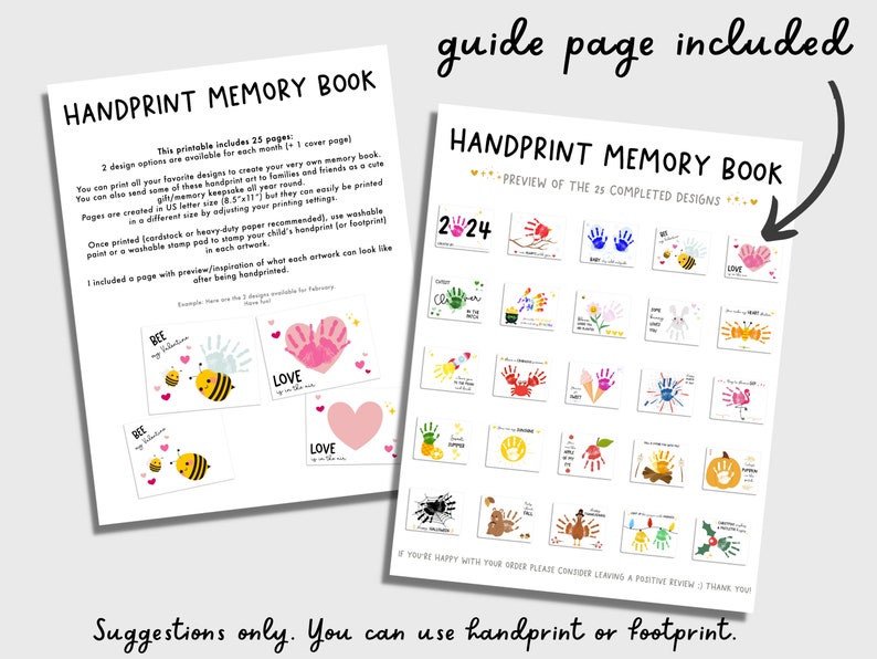 Holidays and Seasonal Handprint Art Bundle, Printable Handprint Memory ...