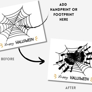 Halloween Handprint Printable Template, Fall Handprint Art, Spider ...