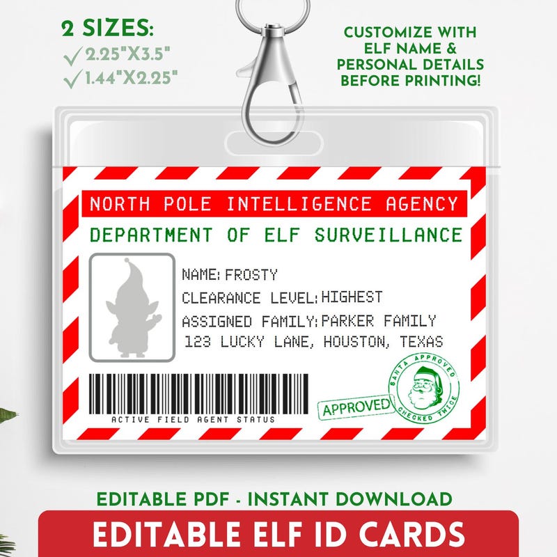 Elf Badge Template - Etsy