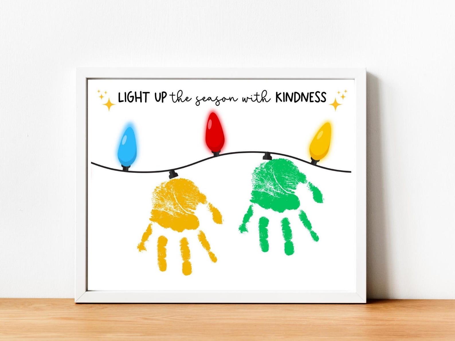 Christmas Lights Handprint Printable Template, Holidays Handprint Art ...