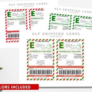 3 Printable Editable Elf Express Delivery Labels, Elf Shipping Label ...
