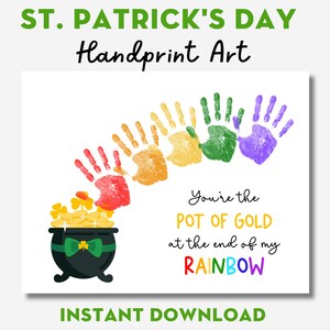 St. Patrick's Day Handprint Art, Pot of Gold at the End of the Rainbow ...
