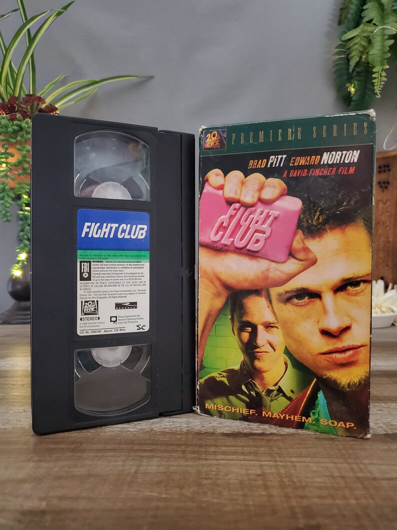 Fight Club VHS Movie starring Brad Pitt and Edward Norton The | Etsy