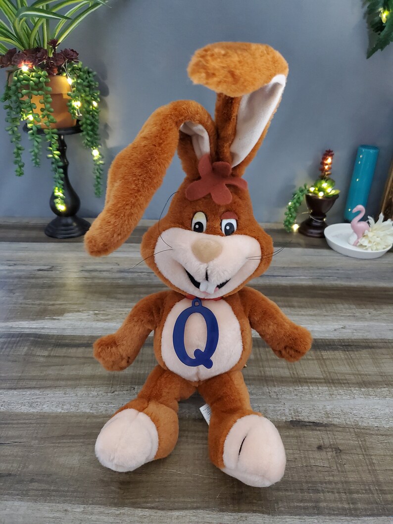 Nestle Quik Rabbit Mascot Brown Stuffed Rabbit w/Blue Q | Etsy