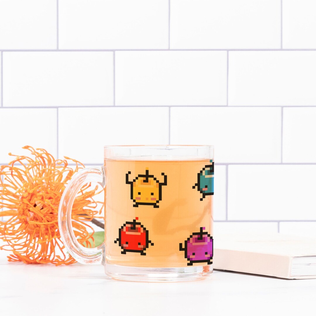 Dancing Pixel Junimo Mug Glass | Stardew Decor Cup | Stardew Valley ...
