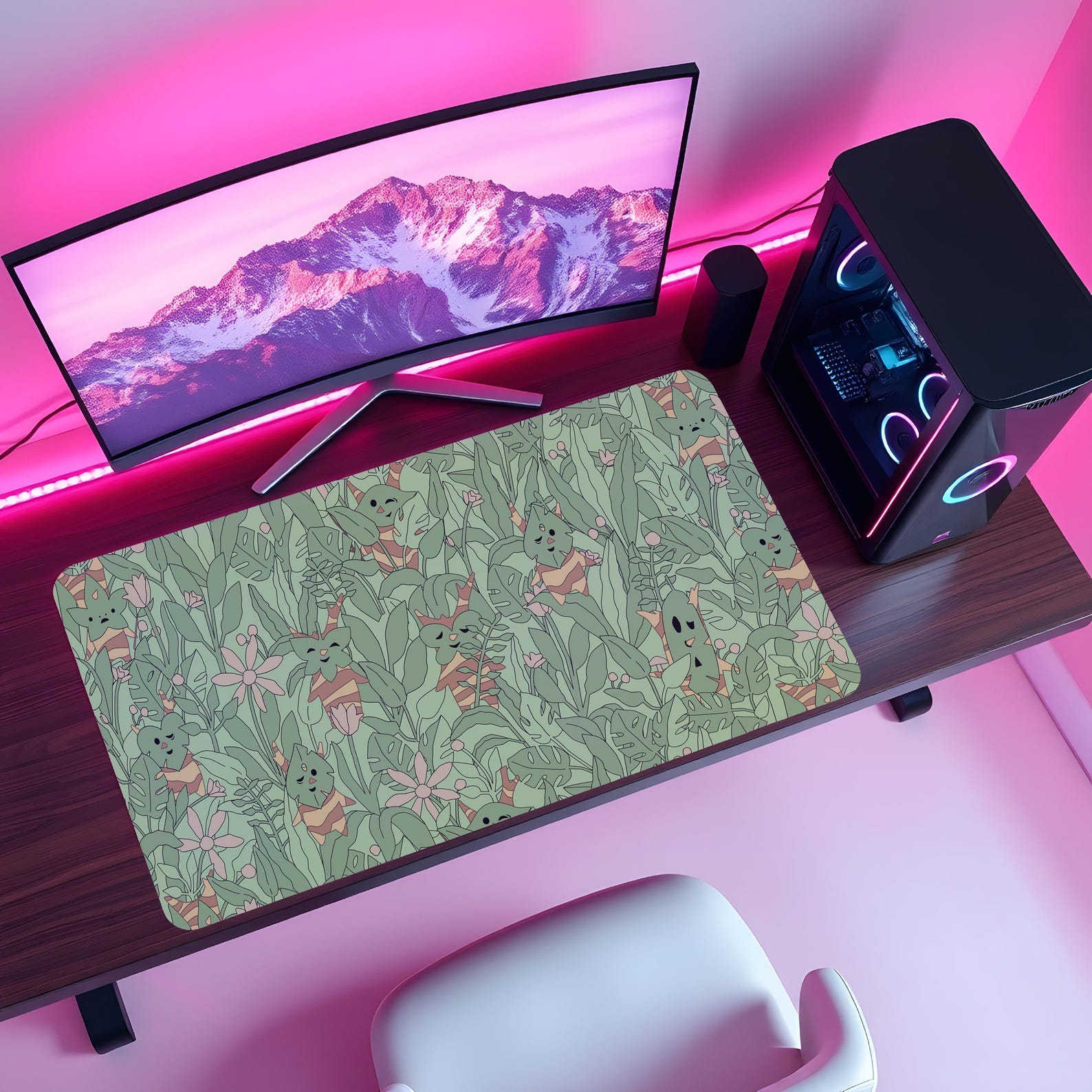 Hidden in Leaves Korok Desk Mat | Zelda Inspired Mouse Pad | Gifts for ...