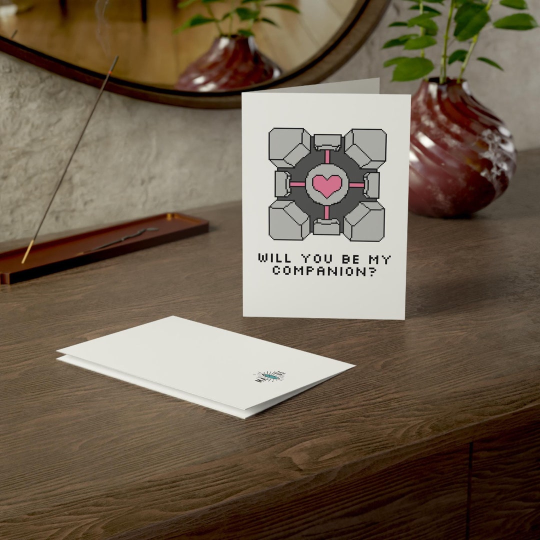 Companion Cube Greeting Card | Portal Inspired Valentine's Day Card - Etsy