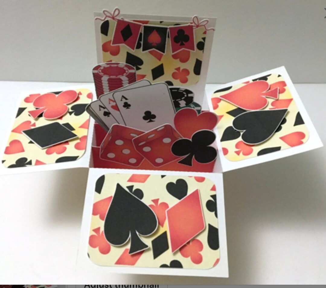 Casino Pop up Box Card , Hearts , Diamonds , Spades , Clubs , Chips ...