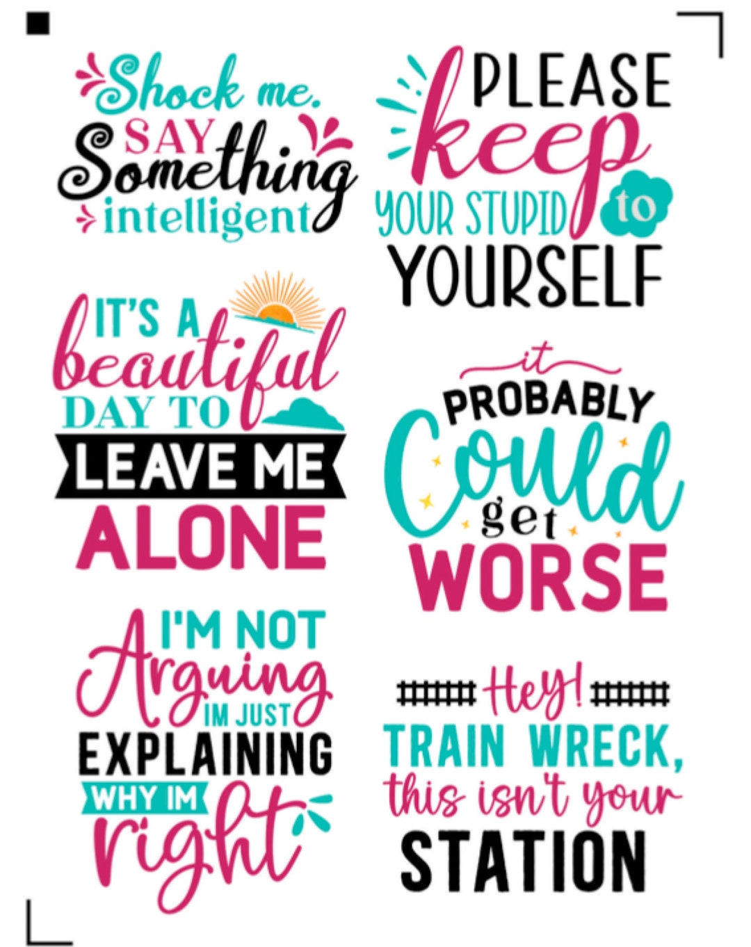 Large Funny Sarcastic Stickers , Journal , Planner , Teens , Adults ...