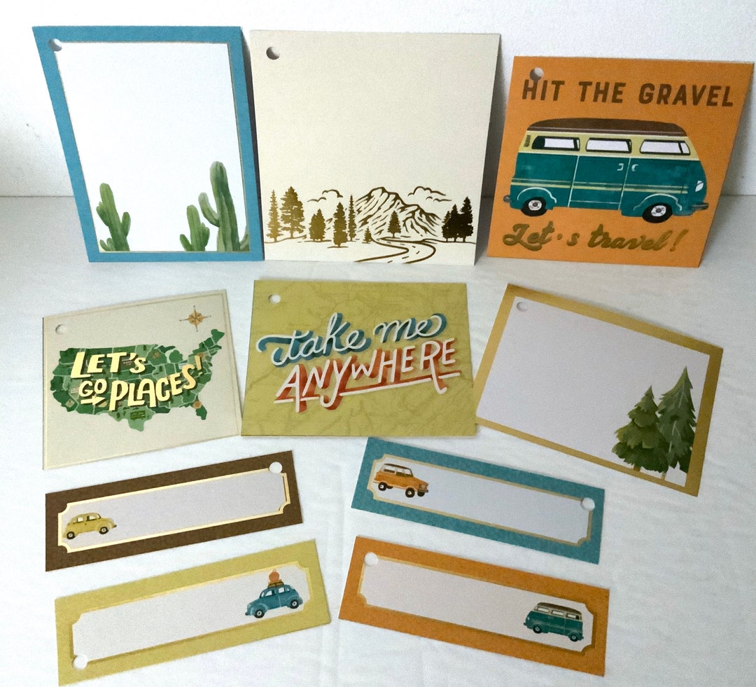 Clearance Travel Tags , Set of 10 , Mountains , Wild , Nature , Trees ...