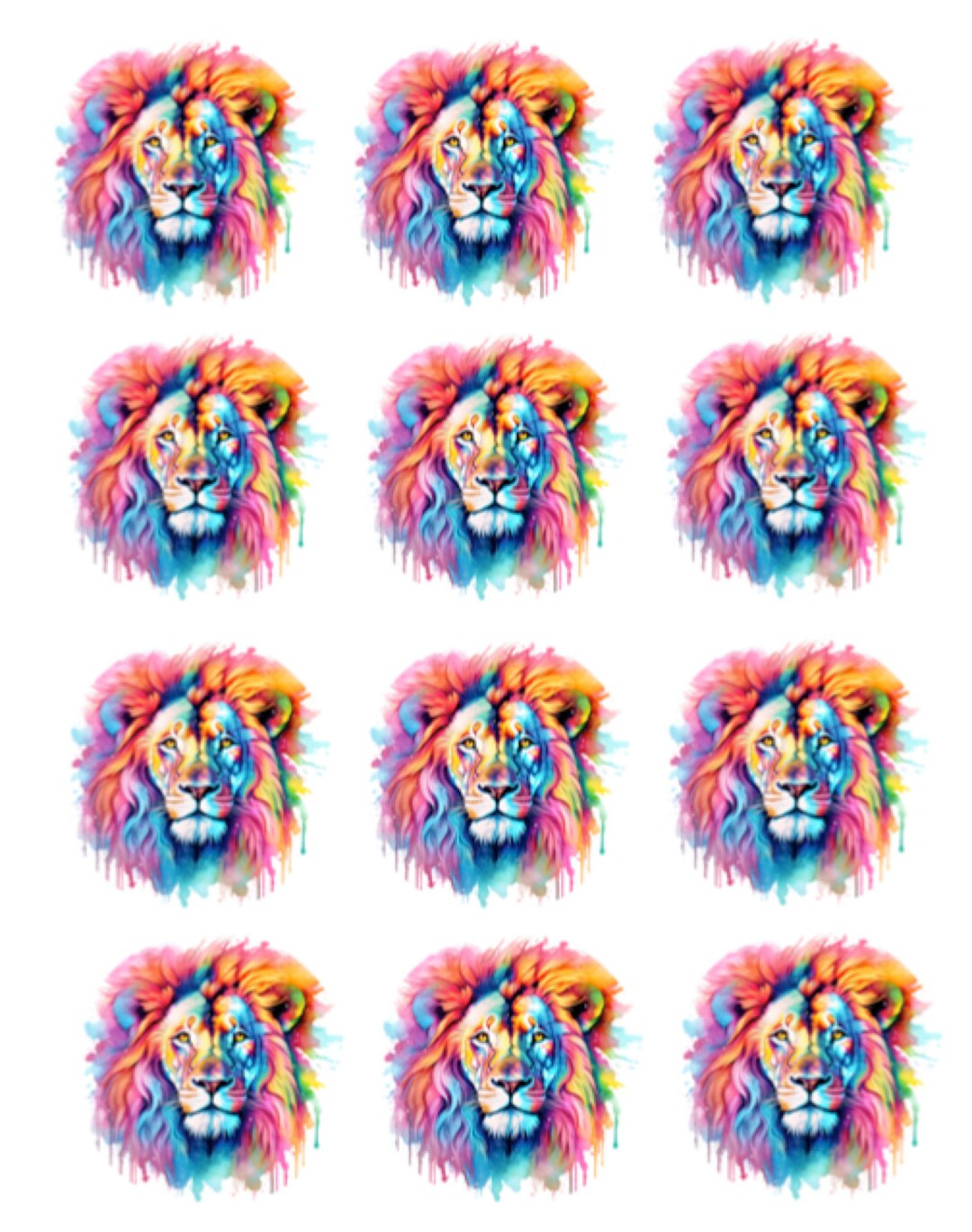 Round Lion Stickers, Colourful , Mail , Seals , Packages , Crafting ...
