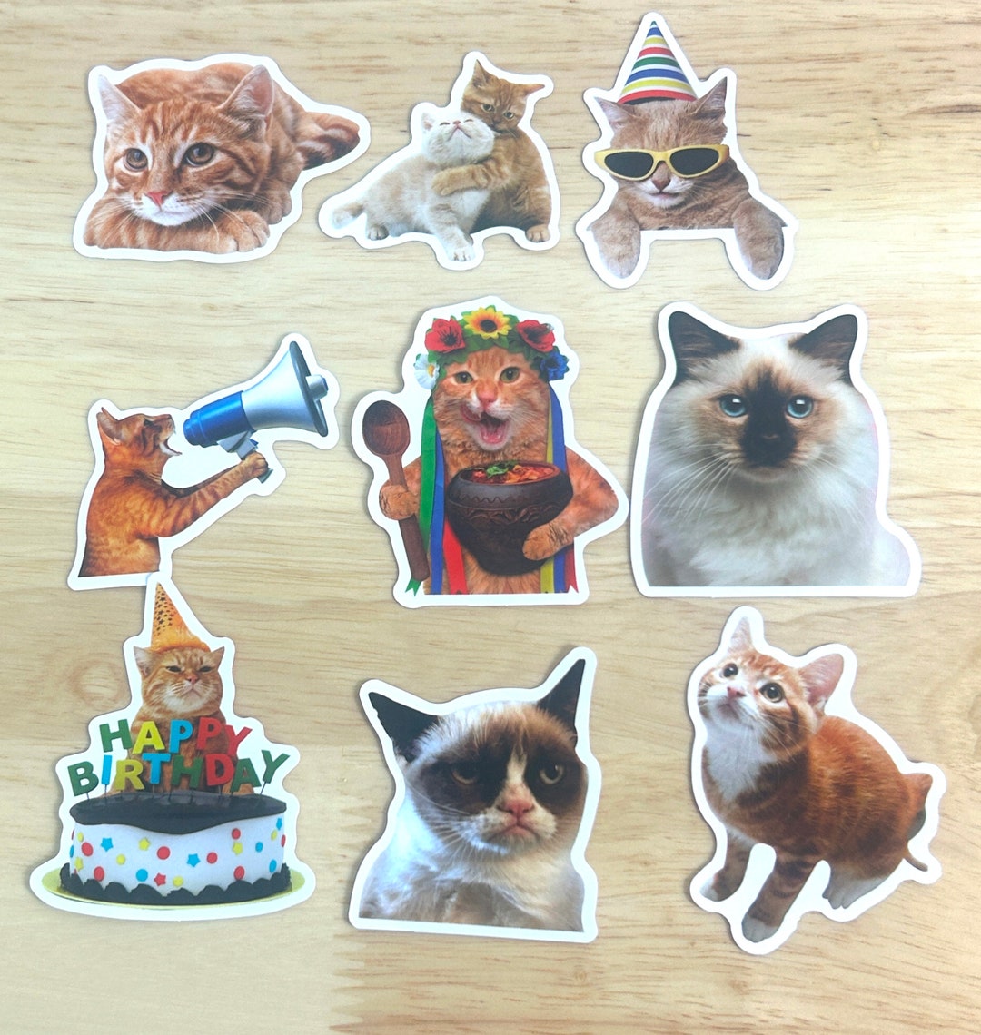 Happy Birthday Kitty Cats , Vinyl Stickers Cake , Party , Collect ...