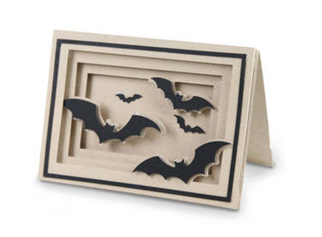 Bat Galore Halloween Card Blank Inside Flying Spooky - Etsy