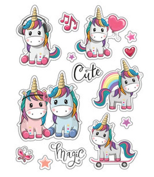Cute Unicorn Stickers Kids Magical Crafts Scrapbooking | Etsy Australia
