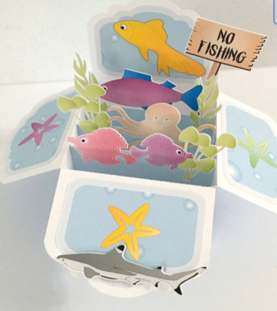 No Fishing Fish Card , Pop up , 3D , Shark , Sea , Water , Sea Life ...