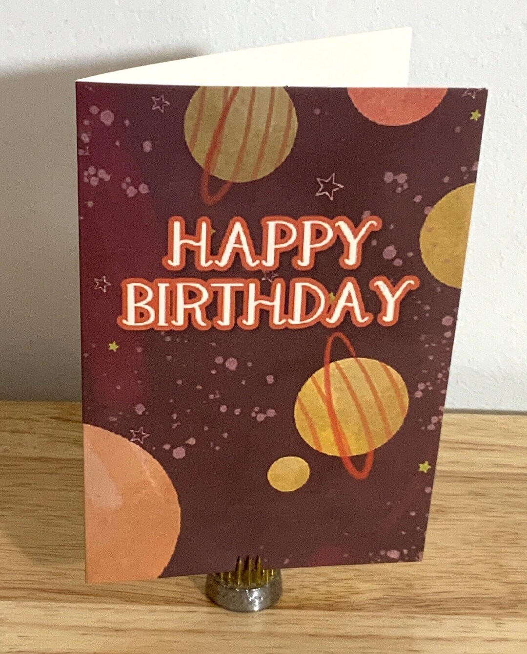 Happy Birthday Space Card , Printed , Blank Inside , Planets ...