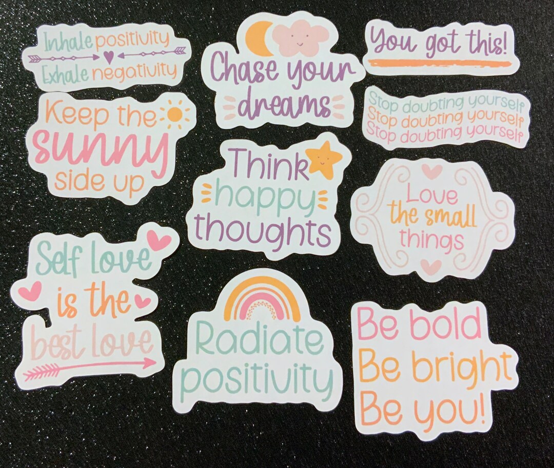 Positivity Stickers , Self Love, Rainbow , Encouragement , Power ...