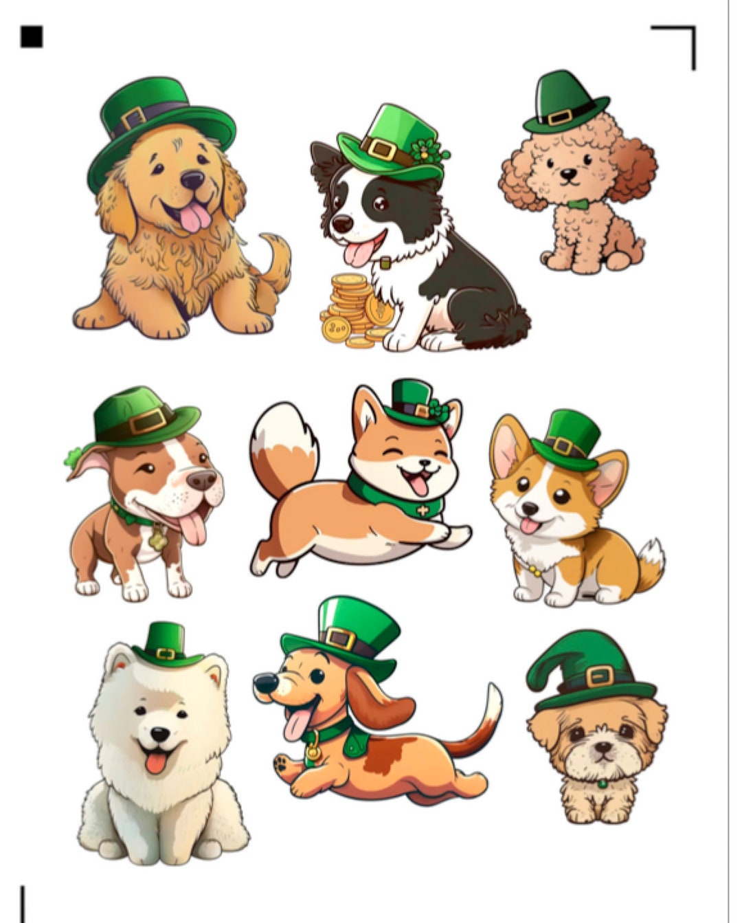 St Patricks Day Dog Stickers , Cute , Puppy , Furbaby , Pet , Best ...