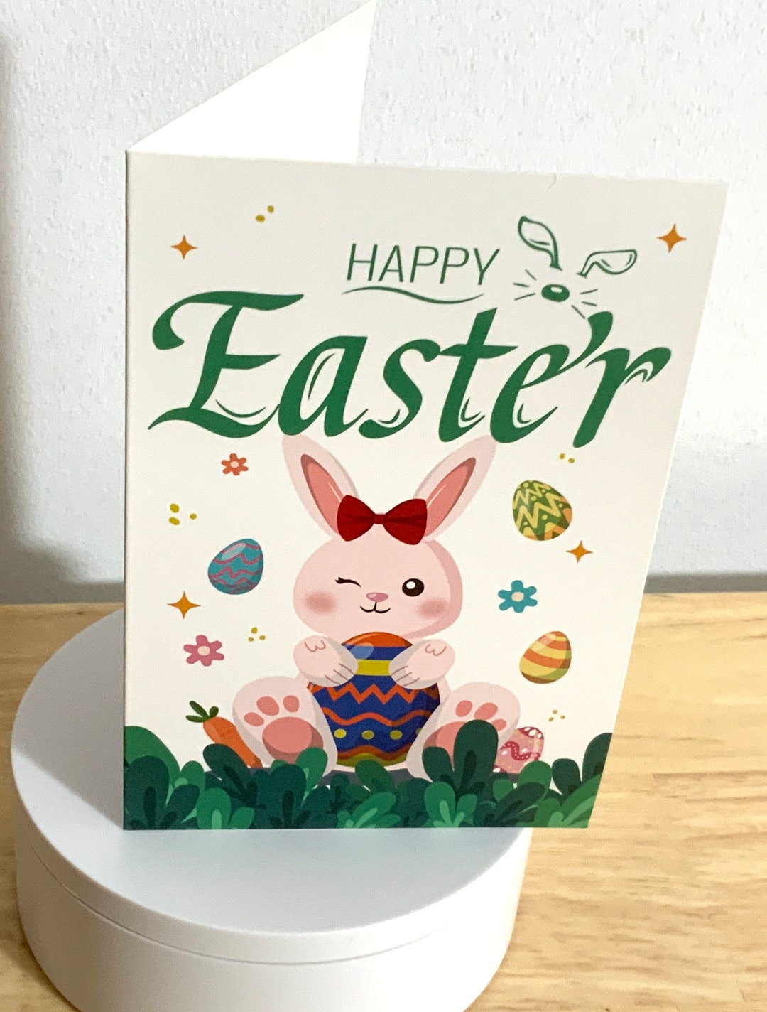 Happy Easter Bunny Card , Satin Finish , Kids , Adults , Family ...