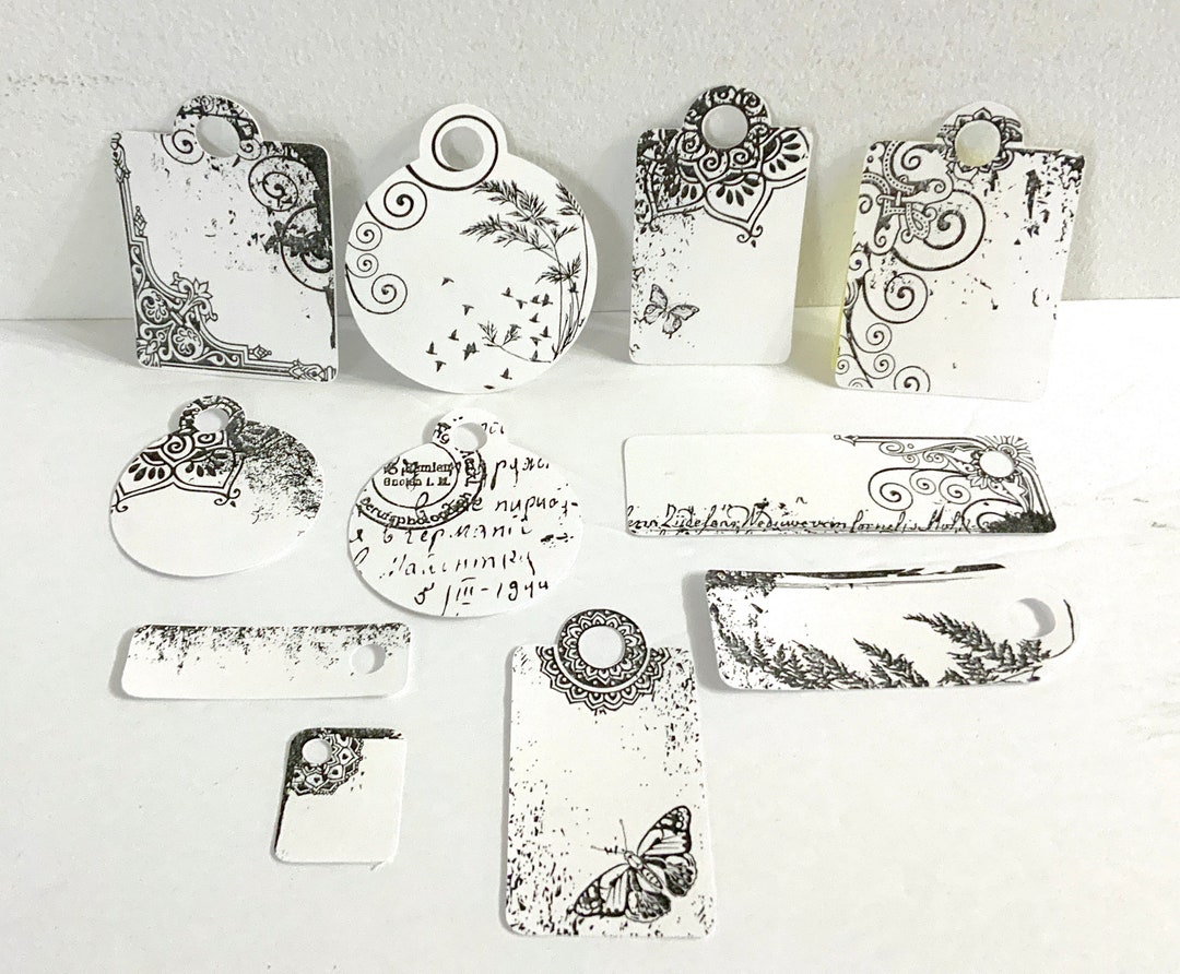 Ornate Tags , Black , White , Classic , Shaped , Gift , Stickers ...