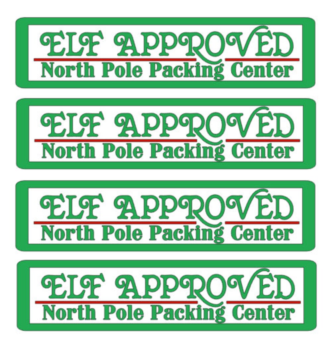 Elf Approved North Pole Packing Center, Christmas Stickers , Gifts ...