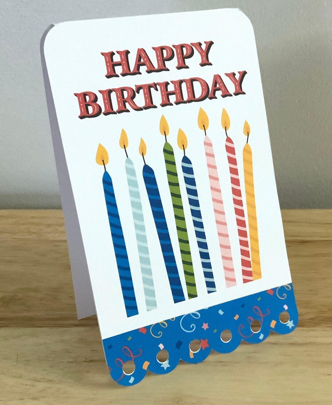 Happy Birthday Tag Shaped Birthday Card , Blank Inside , Printed ...