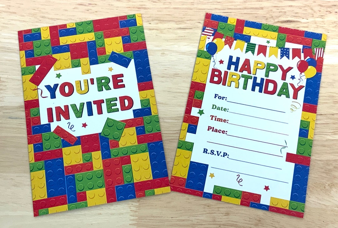 Bricks Party Invitation , Party , Kids , Adults , Build , Play ...
