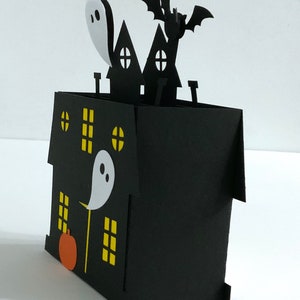 Haunted House Card , Halloween , Ghost , Pumpkin , Bat , 3D , Spooky ...