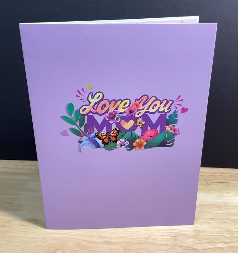 Love You Mom Pop up Card , Flowers , Garden , Beautiful , Mothers Day ...