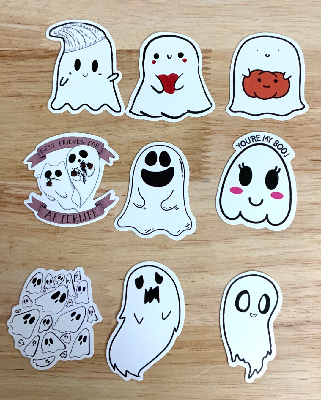 Vinyl Halloween Stickers , Ghost , Boo, Pumpkin , Heart , Silly , Funny ...