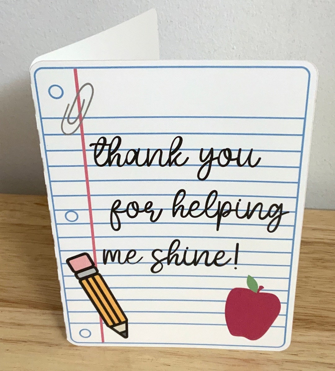 Thank You Teacher , Card, Blank Inside , Printed , Student , Note ...