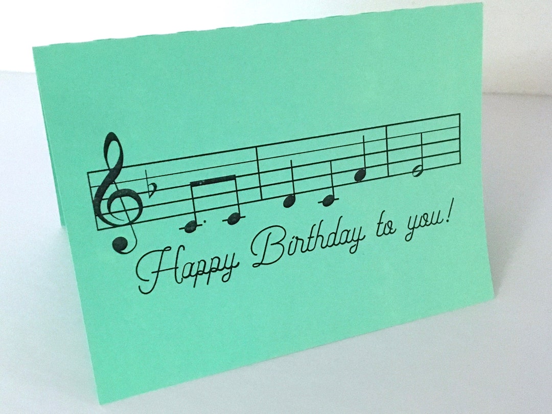 Happy Birthday Musical Note Cards , Printed , Guys , Blank Inside ...