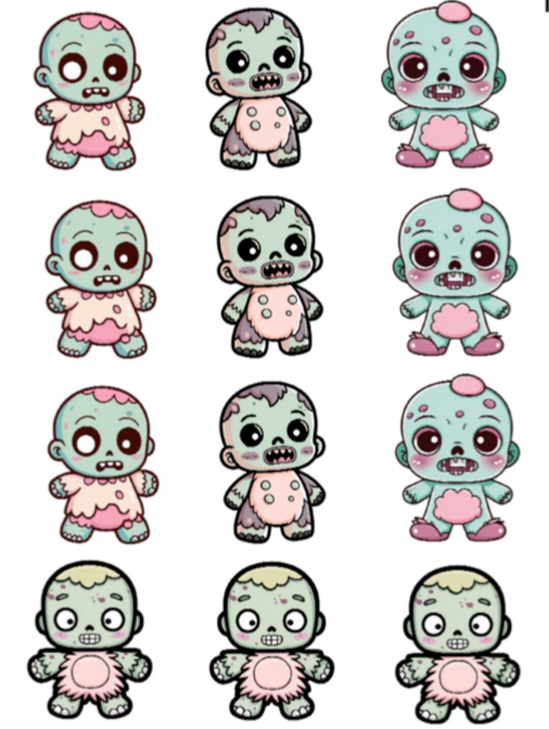 Baby Zombie Stickers , Halloween , Creepy , Goulash , Planner , Horror ...