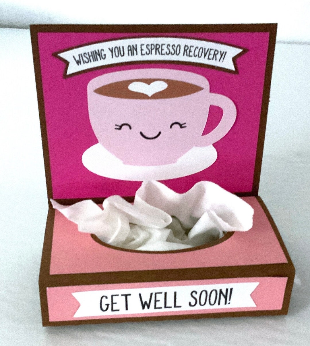 Get Well Soon , Coffee Mug Card , Blank Inside , Papercut , Kids ...