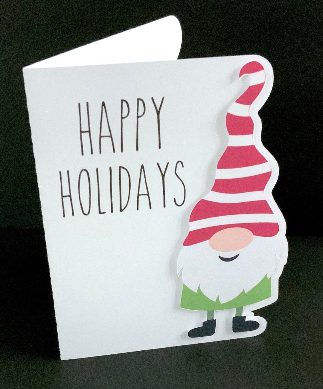 Happy Holidays Gnome Card , Blank Inside , Holidays , Family , Friends ...