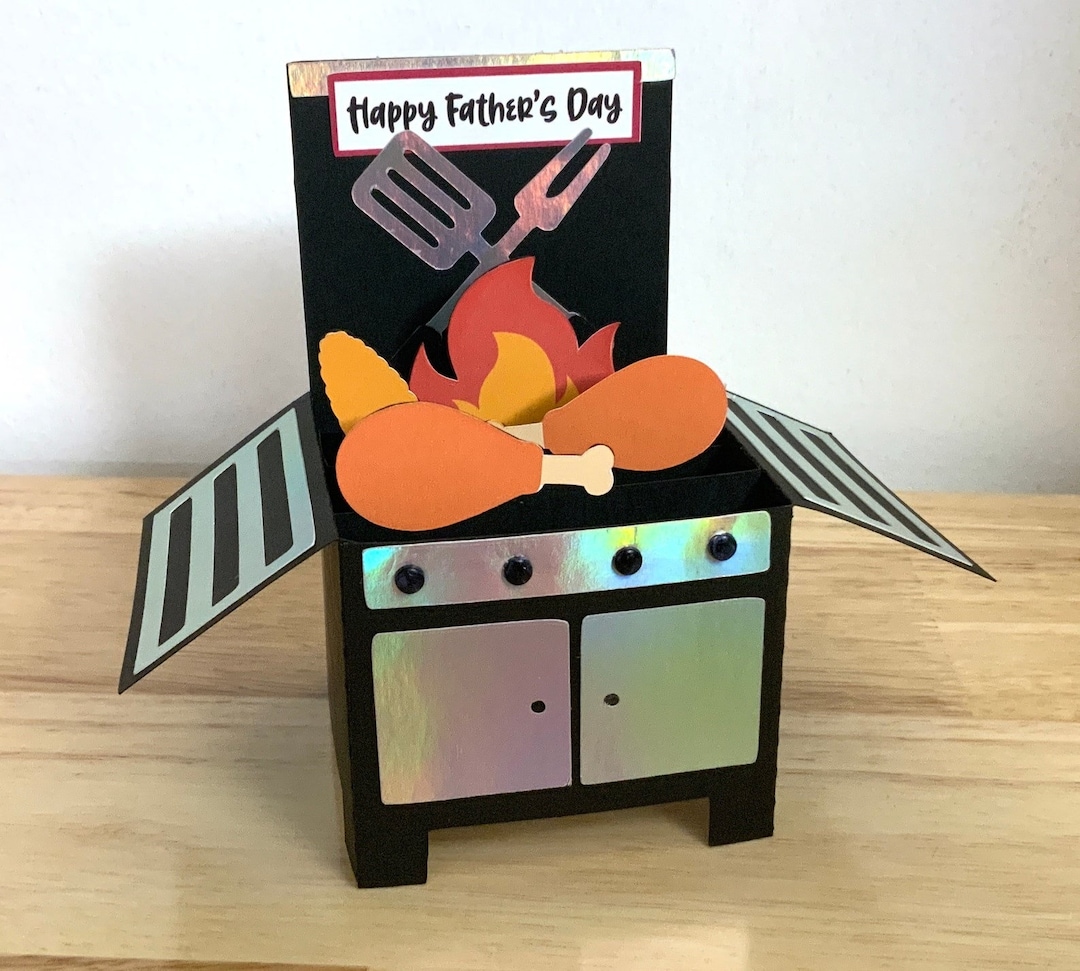 Fathers Day Premium BBQ Pop up Card , Printed , Blank , Chicken , Corn ...