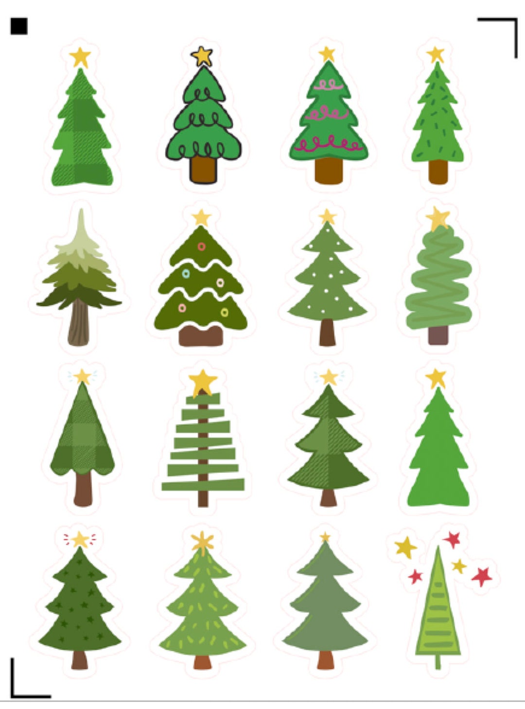Christmas Tree Stickers , Sparkle , Holiday , Crafts , Scrapbooking ...